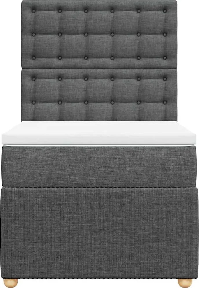 Box spring postel s matrací tmavě šedá 80 x 200 cm textil 3291898
