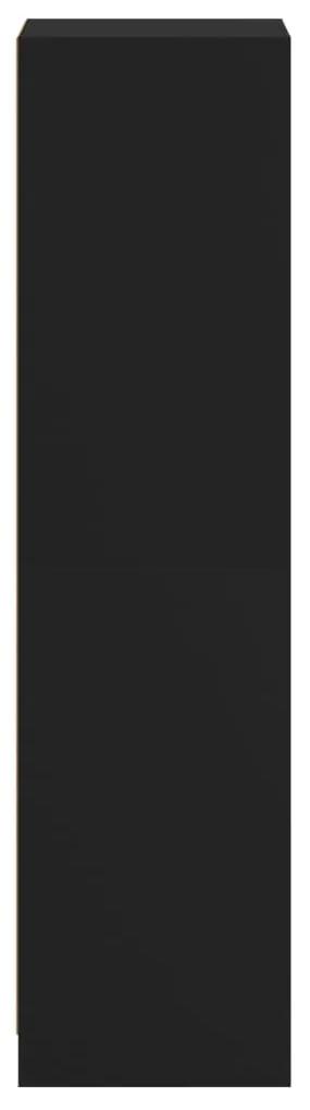 Highboard se skleněnými dvířky černý 35 x 37 x 142 cm