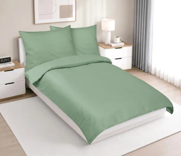 Bellatex Povlečení bavlněné LUX 140x200, 70x90 cm Zelená