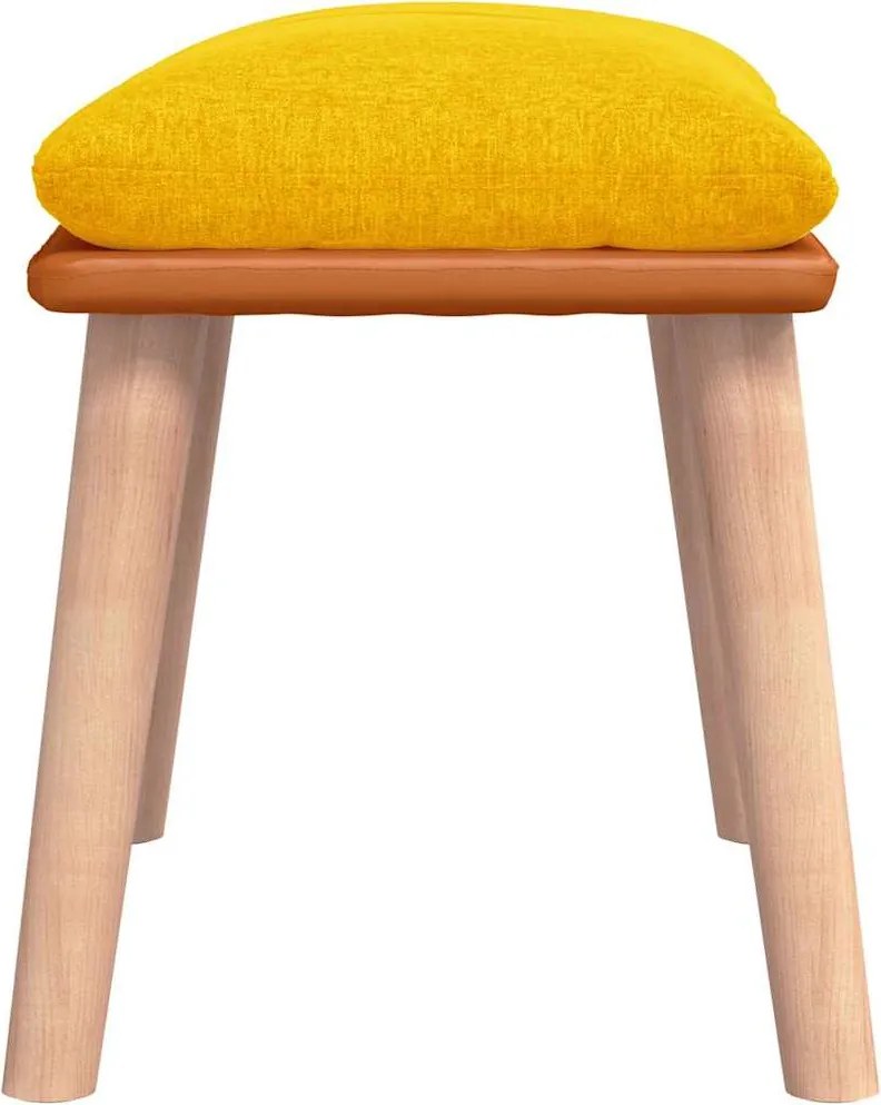 Podnožka hořčicově žlutá 45x29,5x35 cm textil a umělá kůže 341453