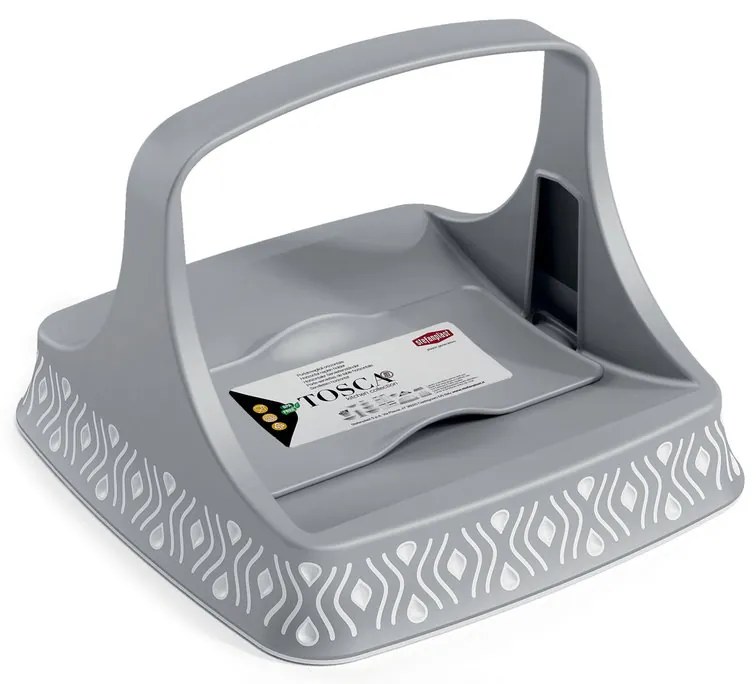 STEFANPLAST Plochý stojánek na ubrousky Tosca bílý/ šedý