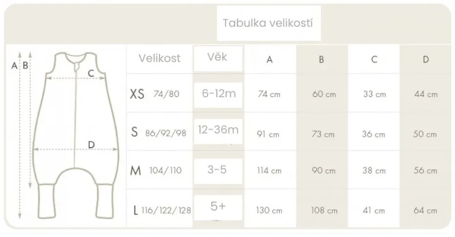 Babysteps Spací pytel s nohavicemi LES Velikost: XXL (160-180cm)