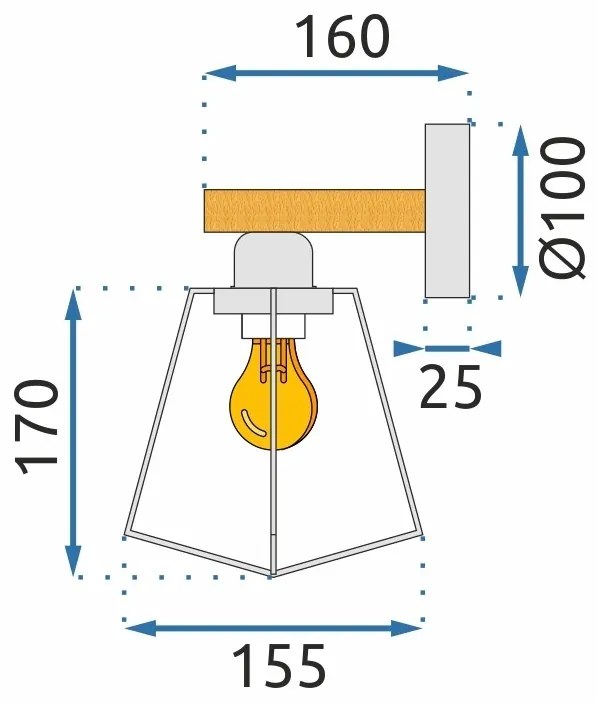 Nástěnná lampa Kilo černá