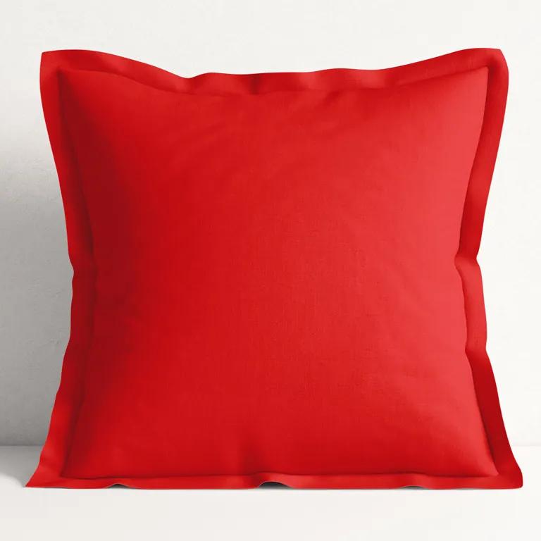 Goldea bavlněný povlak na polštář s ozdobným lemem - červený 50 x 50 cm