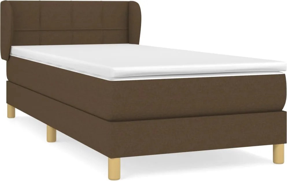 Box spring postel s matrací tmavě hnědá 80x200 cm textil 3126760