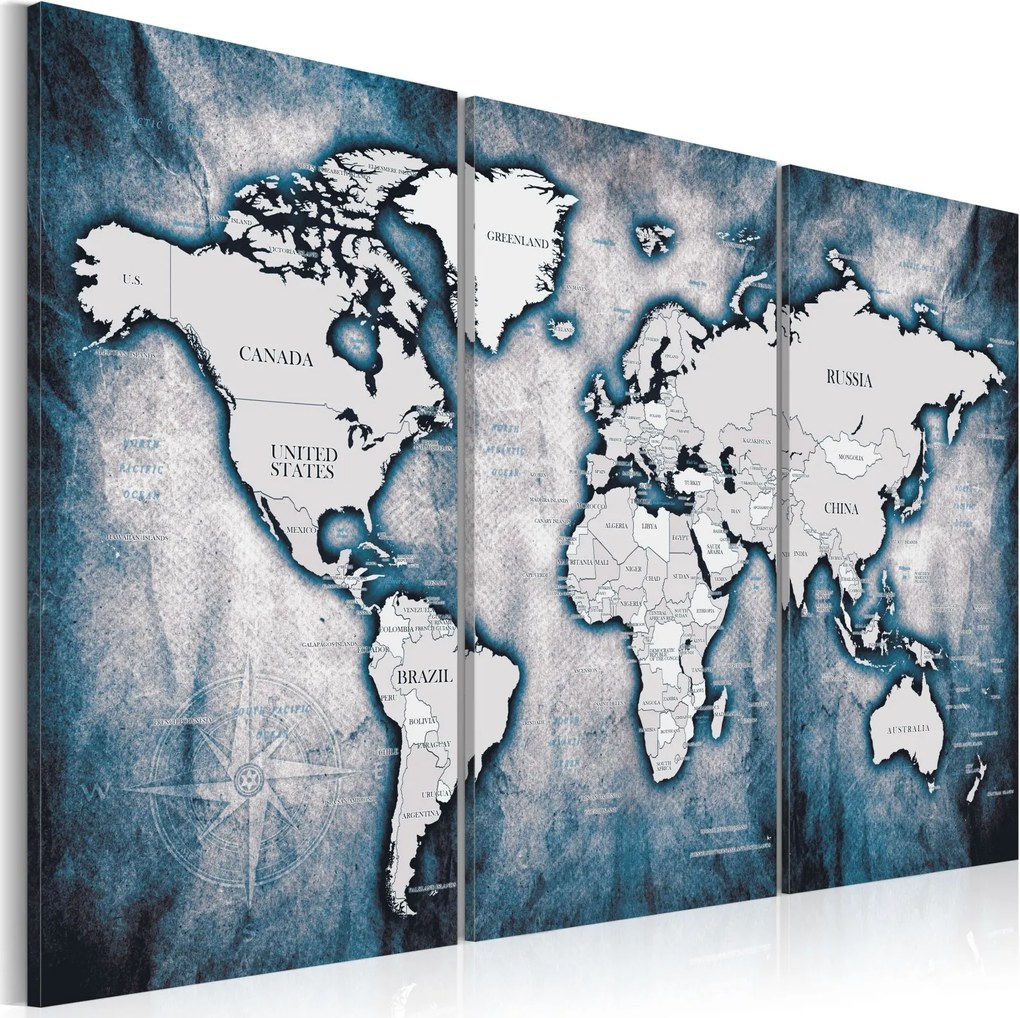 Obraz - World Map: Ink Triptych 90x60