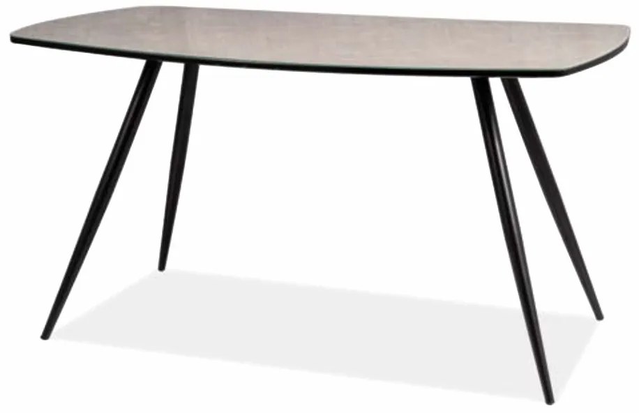 MAXIVA Jídelní stůl - SENSO, 140x80, mramor/černá