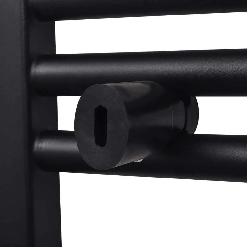 vidaXL Černý žebříkový radiátor obloukový ústřední topení 500 x 764 mm [141913] Barva: Černá