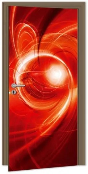 DL-035 Samolepicí fototapety na dveře Červený abstrakt | 95 x 210 cm