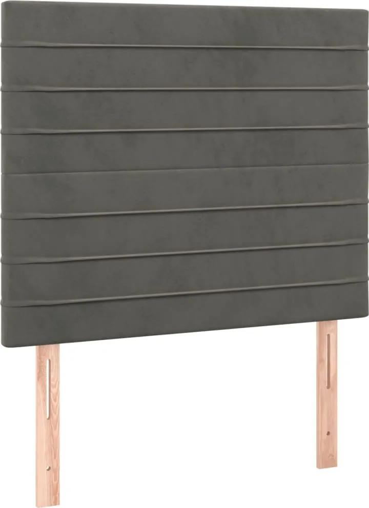 vidaXL Box spring postel s matrací a LED 90x200 cm samet [3136162] Barva: Černá