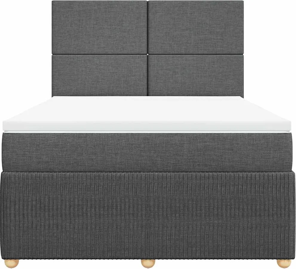 Box spring postel s matrací tmavě šedá 140x200 cm textil 3294373