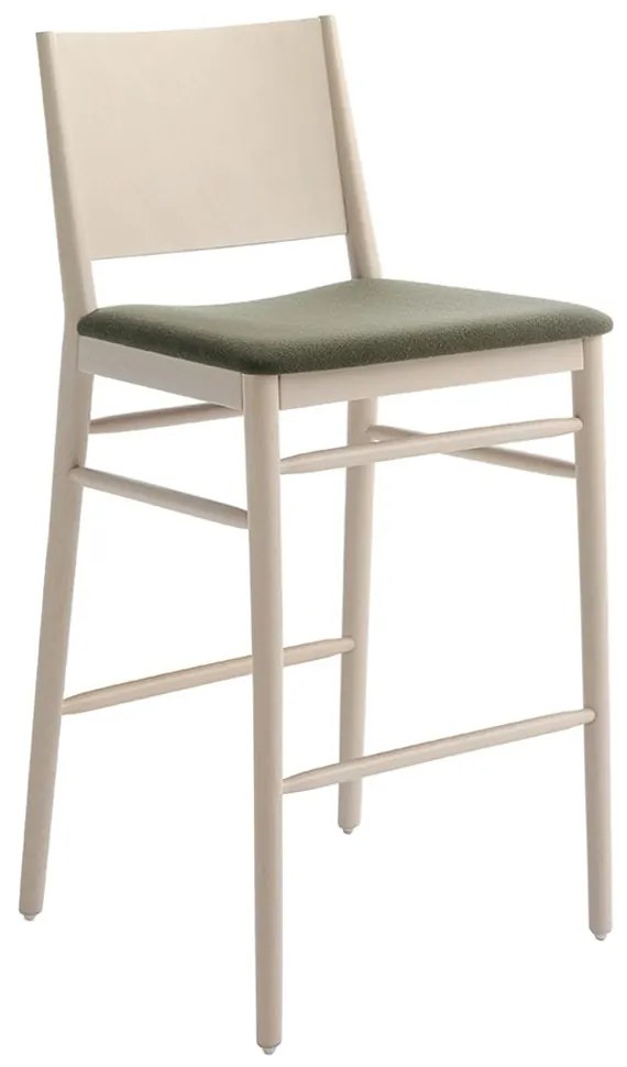 BILLIANI - Dfřevěná barová židle s čalouněným sedákem TRACY 596