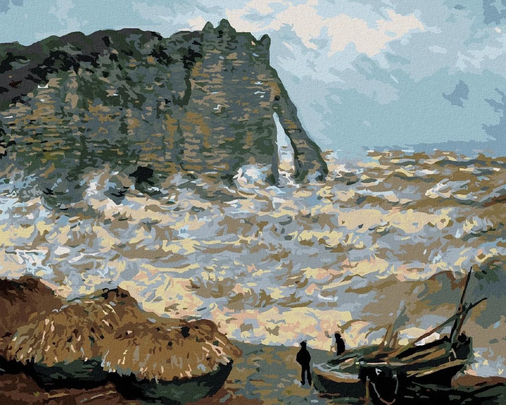 zuty zuty - malování podle čísel - bouřlivé moře v étretat (claude monet), 40x50 cm, plátno+rám