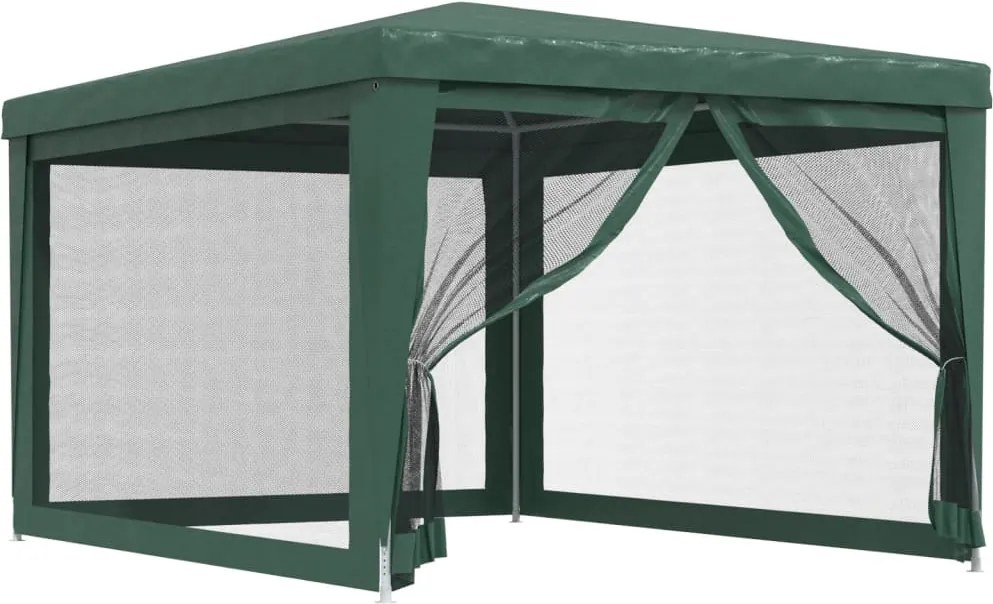 Party stan se 4 síťovanými bočnicemi zelený 3 x 4 m HDPE 319233