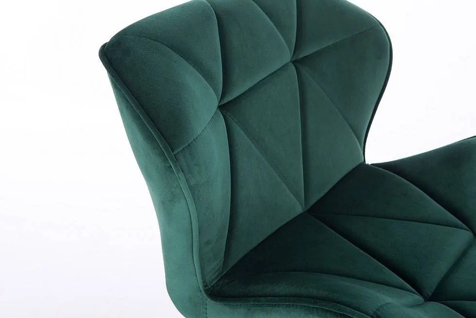 LuxuryForm DESIGN Otočná židle MILANO VELUR na stříbrném talíři - zelená