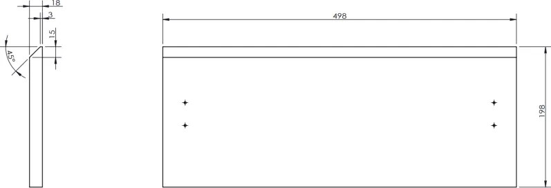Mexen Rivel, koupelnová skříňka 50 cm s horní částí, 1 zásuvka, drážkovaná, bílá matná, 91A20-05023-1-BFC01