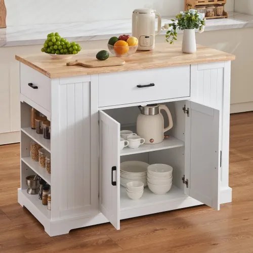 Kitchen Island Vozík Úložná skříňka Servírovací vozík se zásuvkou a policemi