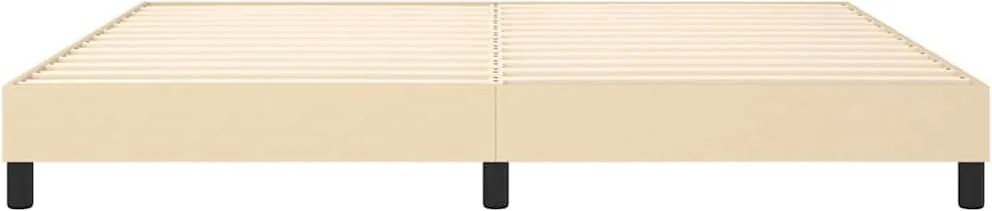 Rám postele s boxspringem krémový 200 x 200 cm textil 3120545