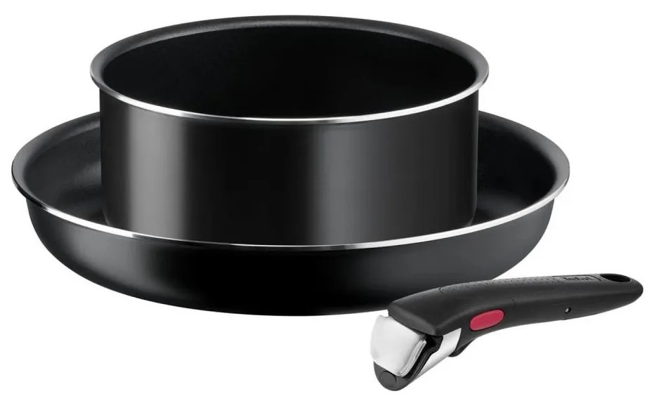 Tefal - Sada nádobí 3 ks INGENIO EASY COOK & CLEAN BLACK
