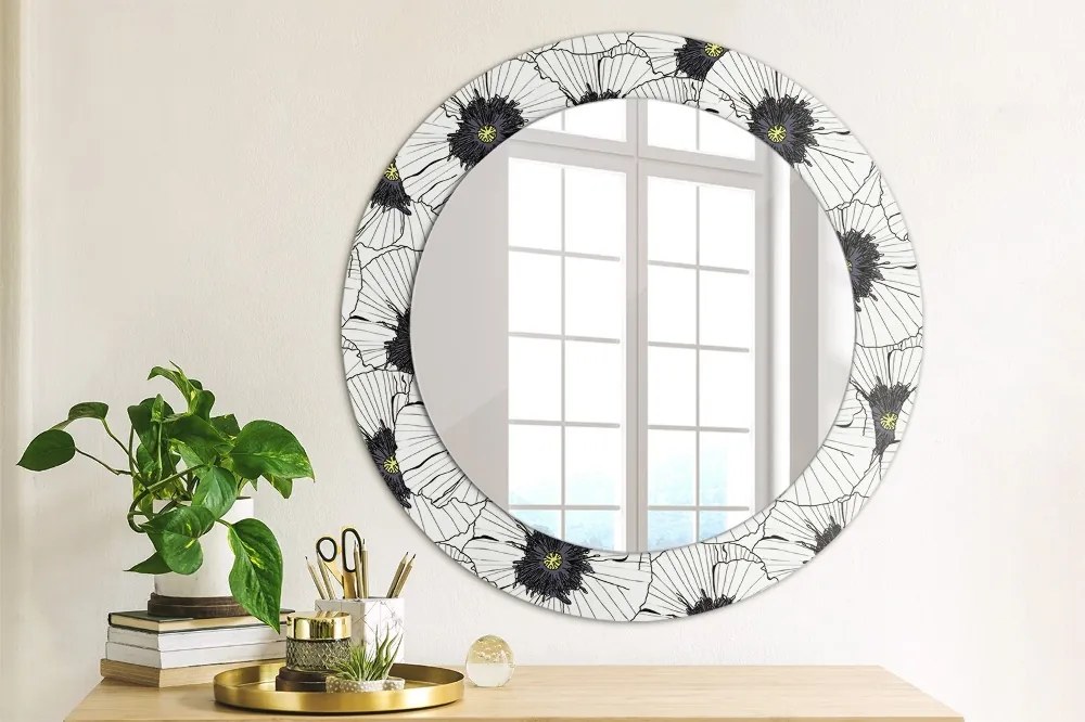 Kulaté dekorativní zrcadlo Složení lineárních květů fi 60 cm