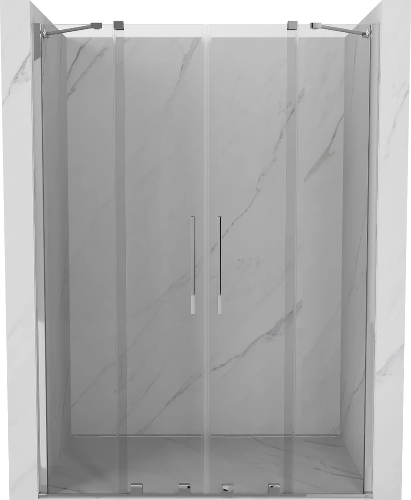 Mexen Velar Duo, posuvné dveře do otvoru 140x200 cm, 8mm čiré sklo, chromový profil, 871-140-000-02-01