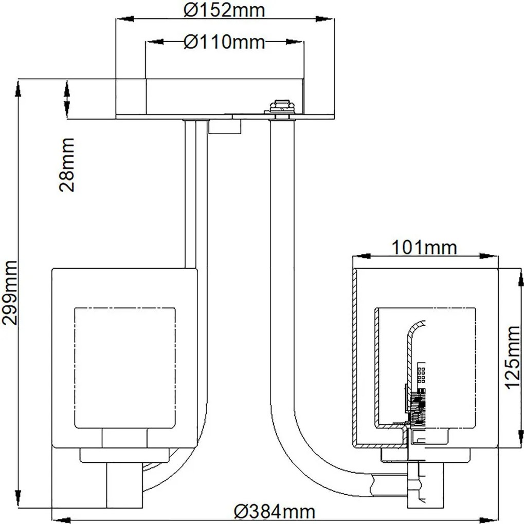 Elstead KOLT SF koupelnové stropní světlo IP44 chrom 3xG9