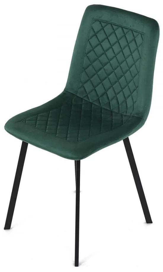 Židle jídelní, zelený samet, kov černý mat DCL-973 GRN4