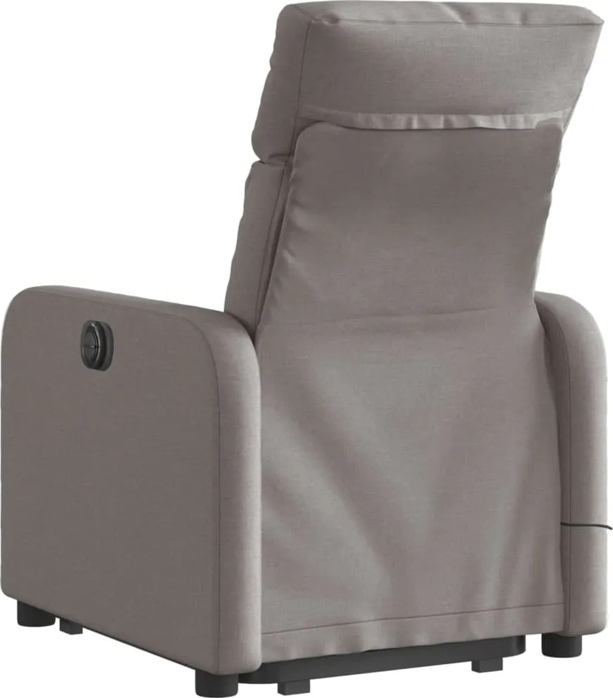 Zvedací masážní polohovací křeslo taupe textil 3206715