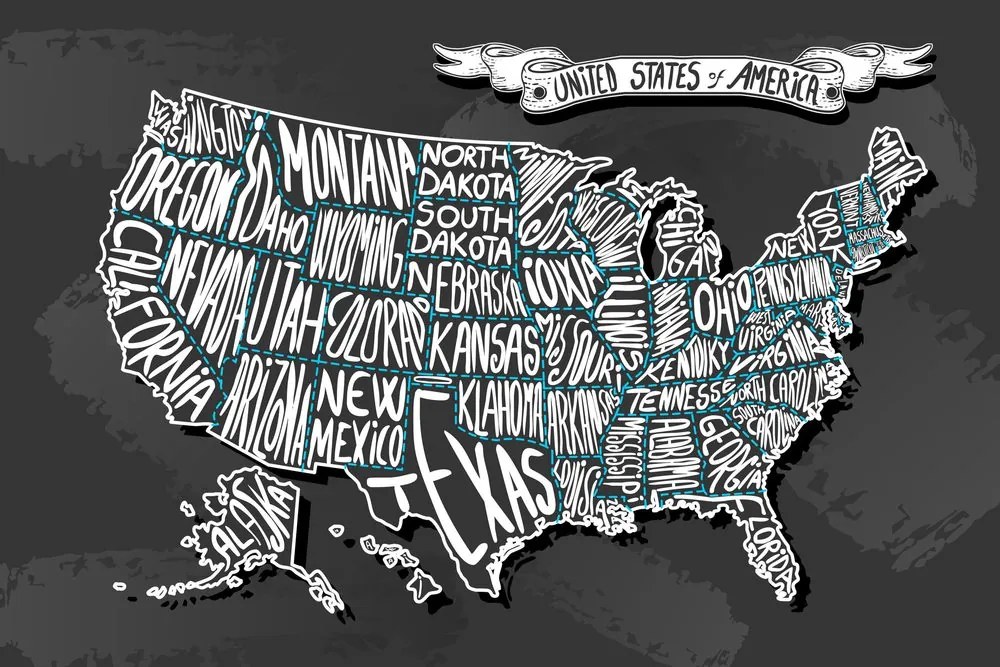 Obraz moderní mapa USA