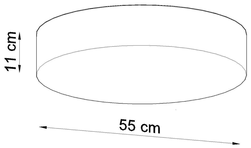 Stropní svítidlo Arena, 1x černé plastové stínítko, (bílý plast), (fi 55 cm)