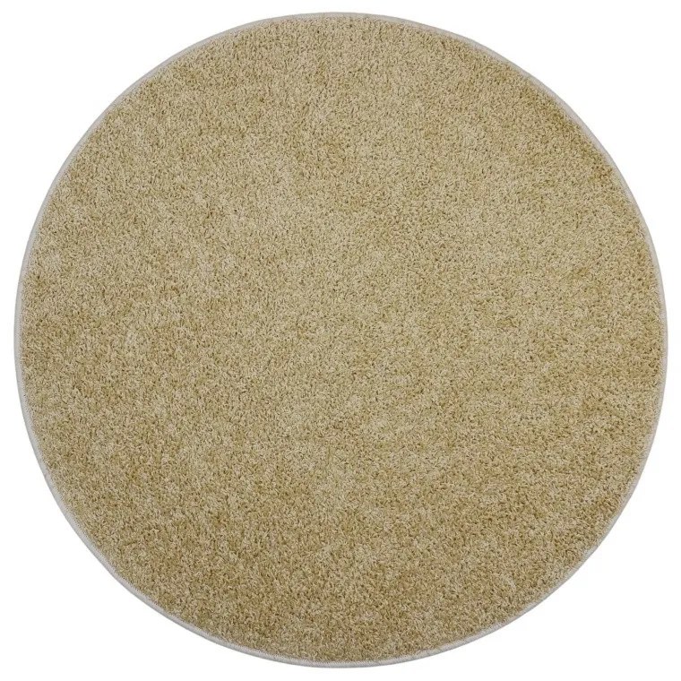 Vopi, Kusový koberec Color shaggy béžový kruh, 67x67 (průměr) kruh, béžová, ložnice