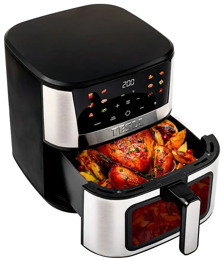 TESLA AirCook Q60 XXL Pro - multifunkční digitální horkovzdušná fritéza