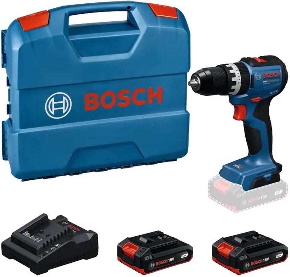 Bosch - 18V AKU vrtací šroubovák GSB18V-52, 2x aku 2,0 ah Li-Ion, nabíječka 06019S0123