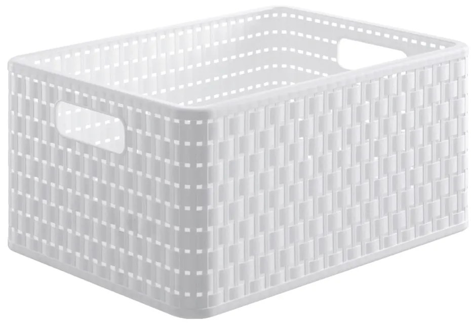 Bílý úložný košík z recyklovaného plastu Country - Rotho