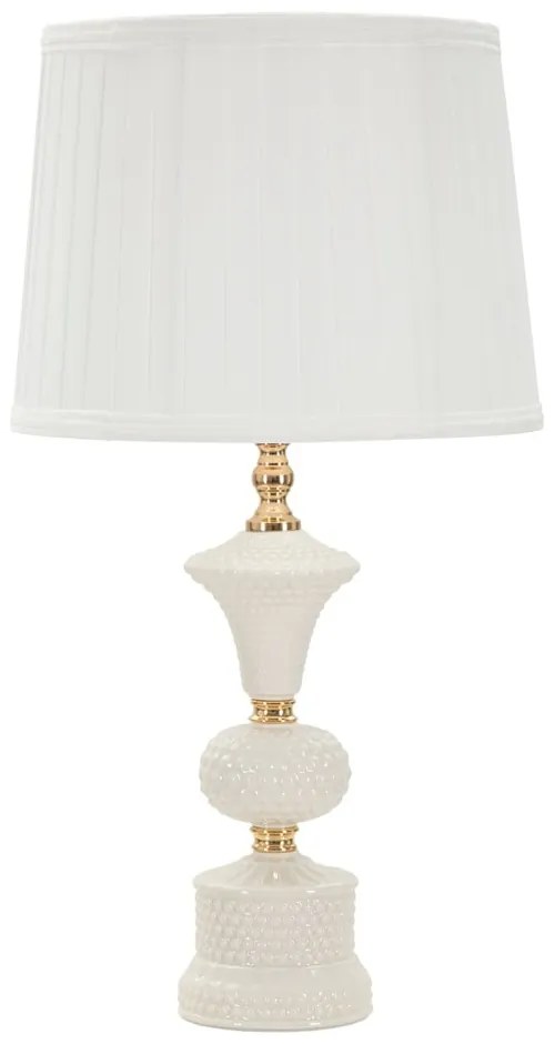 Bílá stolní lampa s textilním stínidlem (výška 57 cm) Caserta – Mauro Ferretti