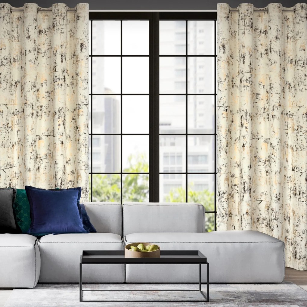 ZATEMŇOVACÍ ZÁVĚS NA KROUŽCÍCH TONIA 140X250 CM KRÉMOVÁ