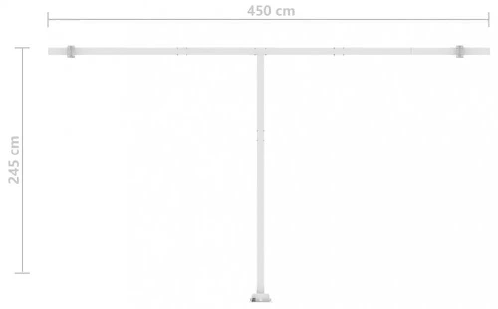 Ručně zatahovací markýza s LED světlem 400x350 cm Dekorhome Bílá / modrá