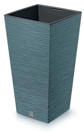 PROSPERPLAST Květináč - FURU SQUARE Rozměr: 34,5x34,5 cm, Barva: modrá