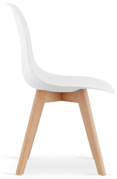 Set tří jídelních židlí KITO bílé (hnědé nohy) (3ks)