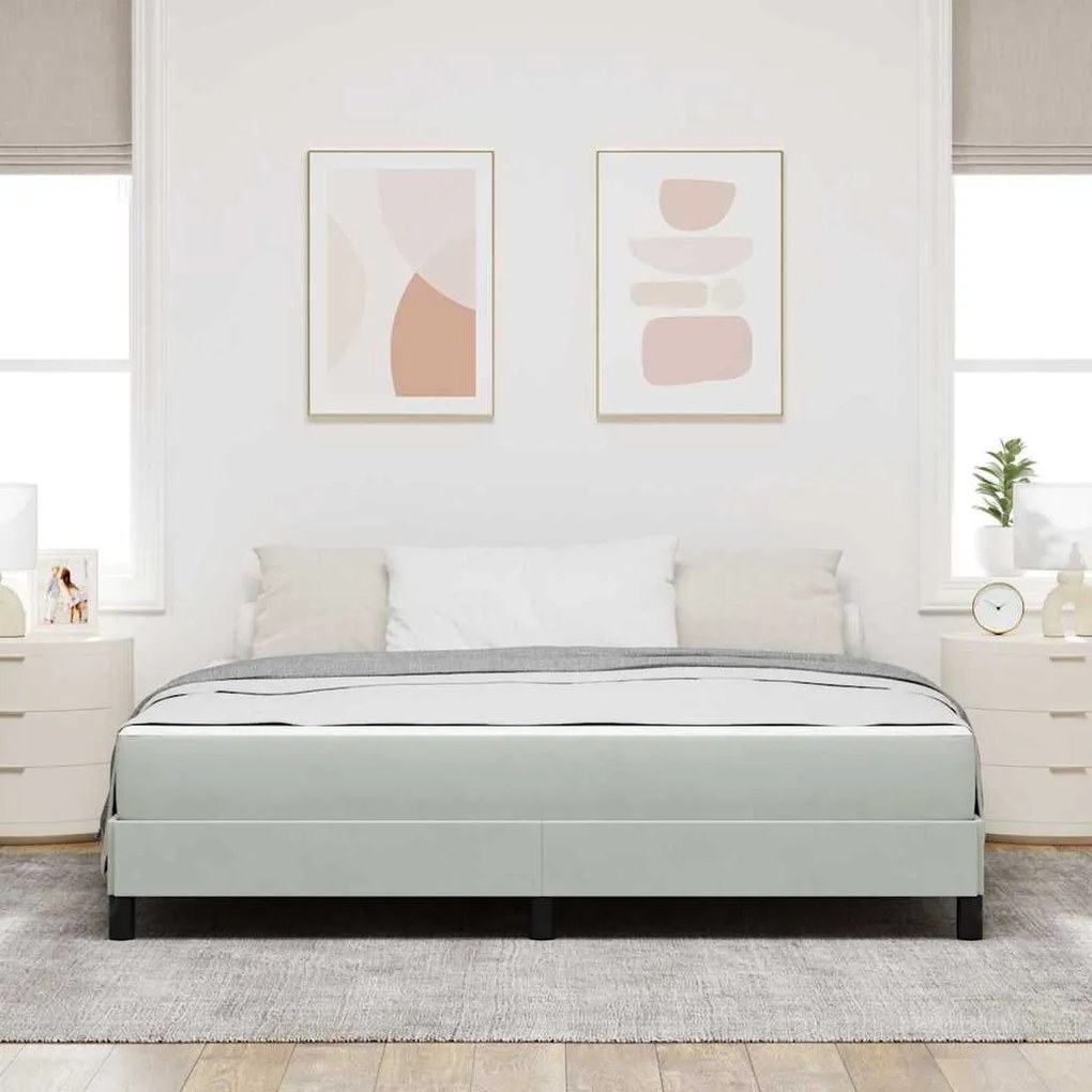Postel s boxspringem s matrací Světle šedá 180 x 200 cm textil 3398707