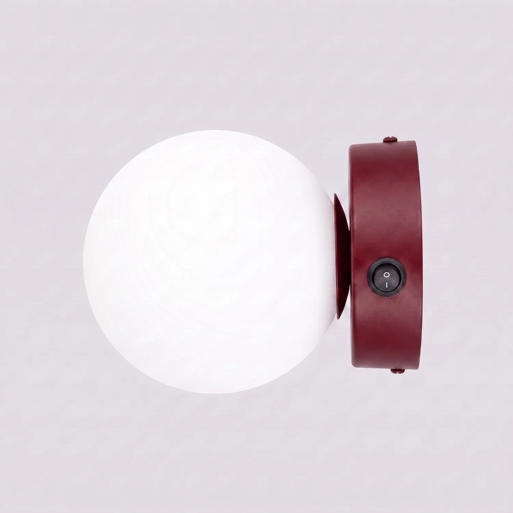 Sollux Lighting Nástěnné svítidlo YOLI 1 bordó s vypínačem