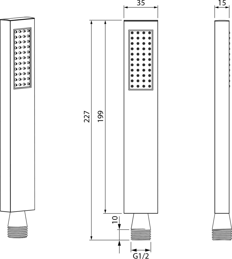 Sapho Sapho, Ruční sprcha, 200mm, gun metal, DO381
