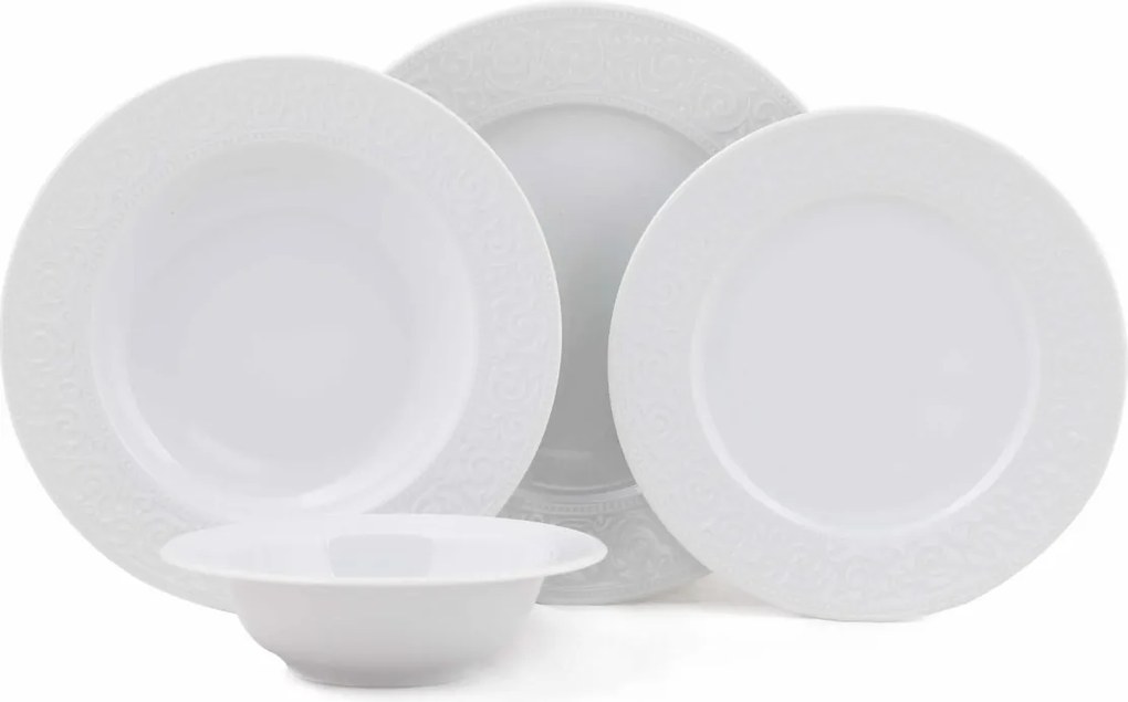 Porcelánová jídelní sada 24 ks ALC bílá