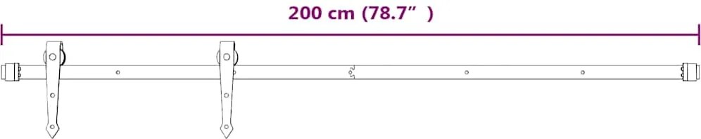 Hardwarová sada pro posuvné dveře 200 cm ocel bílá 151702
