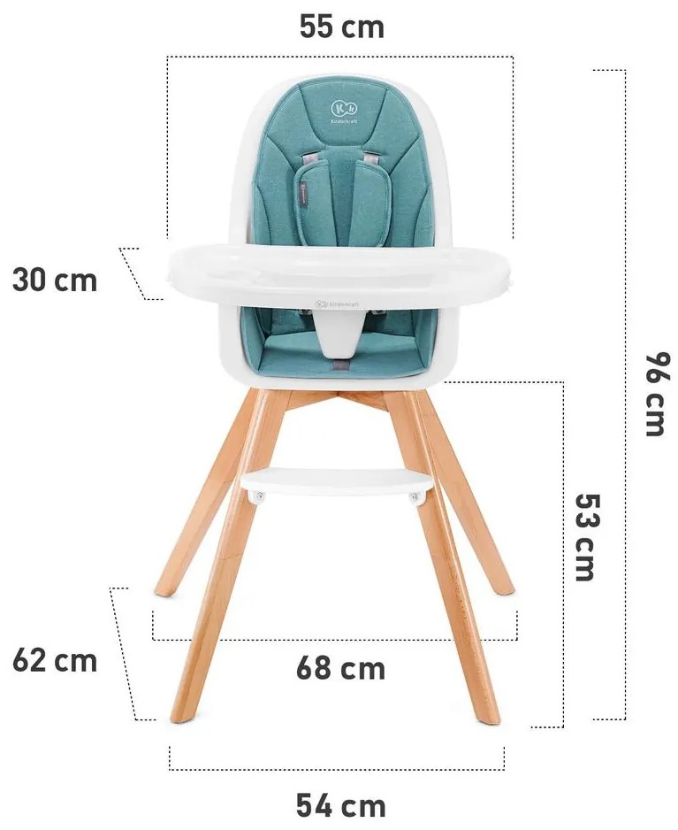 Kinderkraft Židlička jídelní 2v1 Tixi 2020 Pink