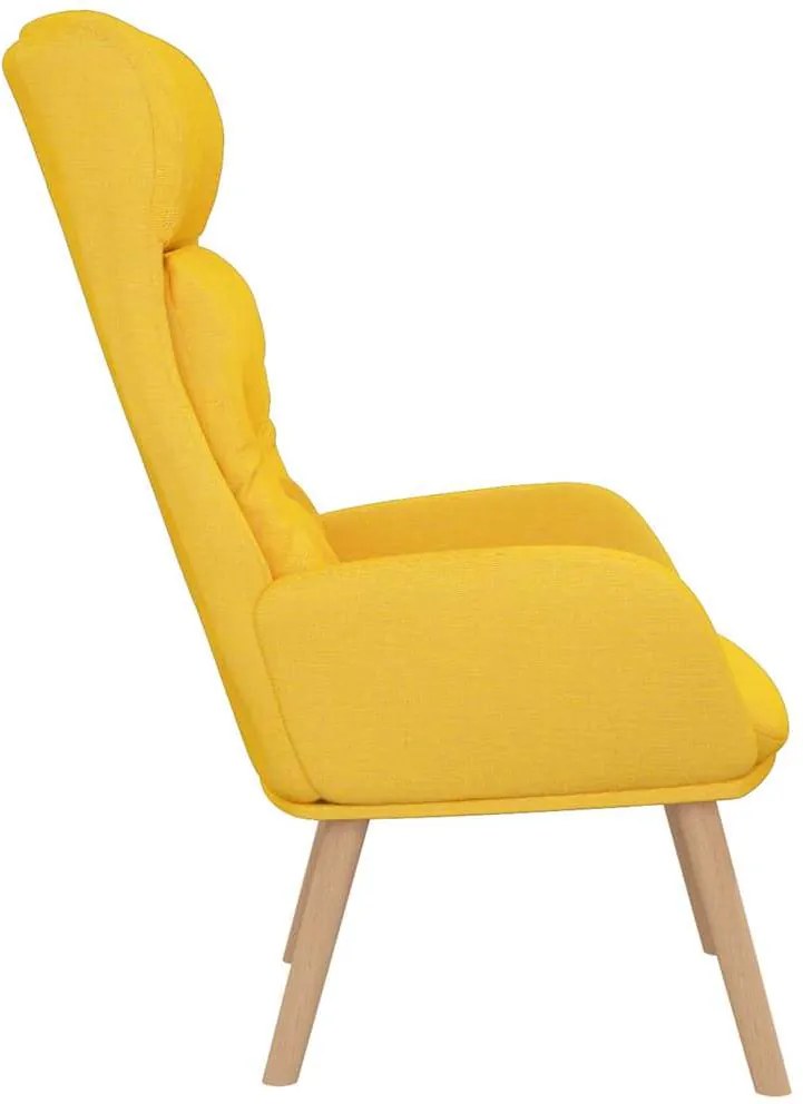 Relaxační křeslo hořčicově žluté textil 341297