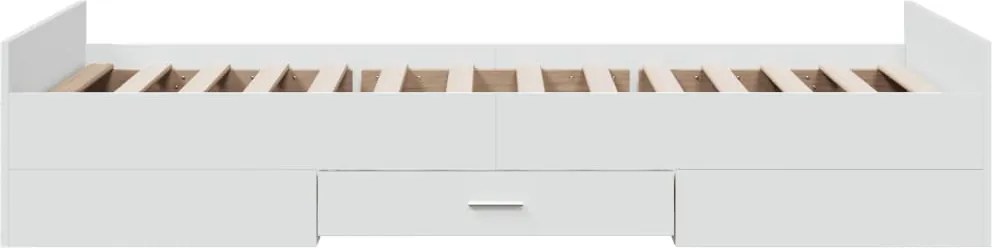 Rám postele se zásuvkami bílý 100 x 200 cm kompozitní dřevo 3280328