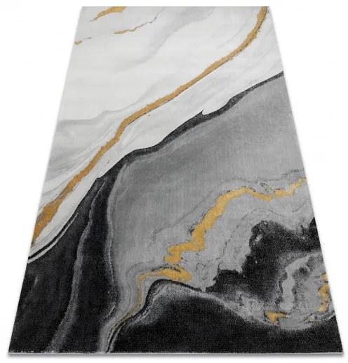Dywany Łuszczów, Kusový koberec Emerald 1017 black and gold, 140x190, černobílá, kancelář
