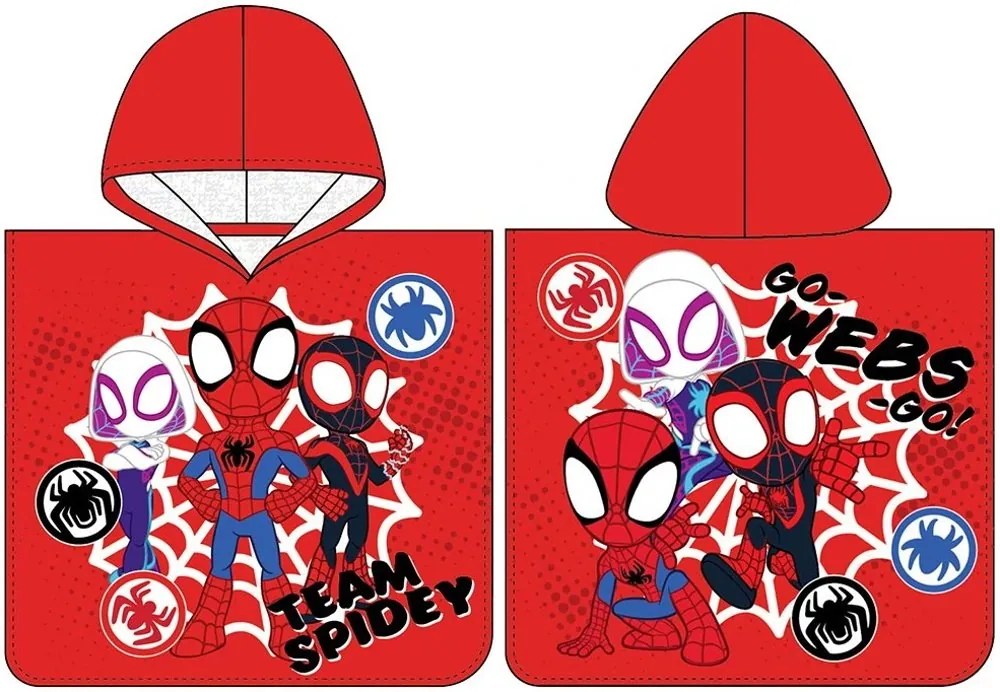 Chlapecké plážové pončo Spidey Team - 50 × 115 cm - pro děti od 3 do 6 let