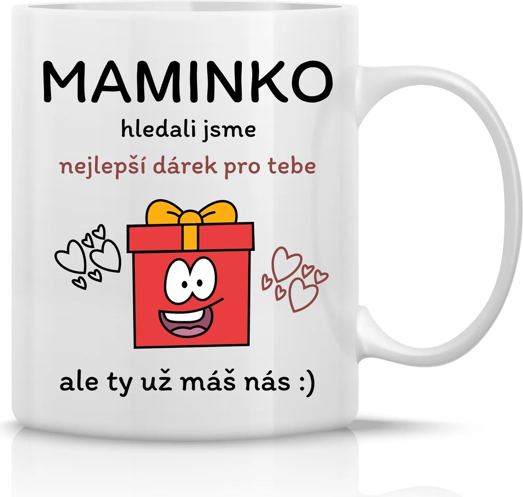 NEJLEPŠÍ DÁREK PRO MAMINKU - klasický bílý keramický hrníček 300 ml